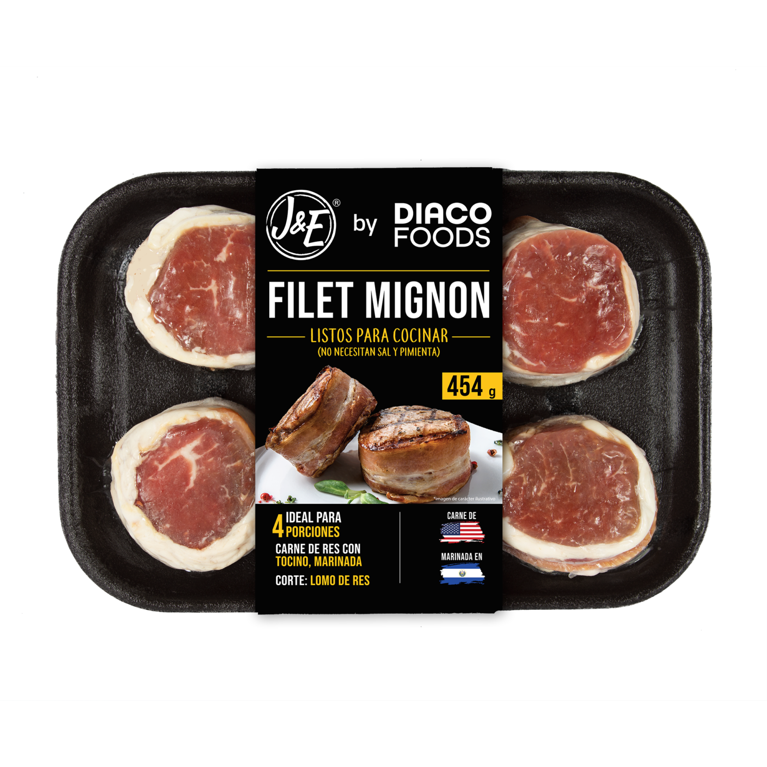 J&E Pro® Bandeja Filet Mignon Reserva (4 un) 454 g unidad – DIACO FOODS