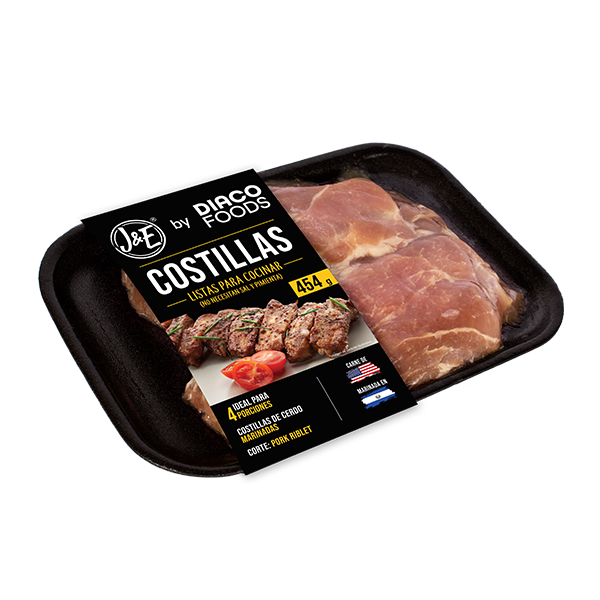 J&E Pro® Bandeja Riblet Marinado Premium 454 g unidad – DIACO FOODS